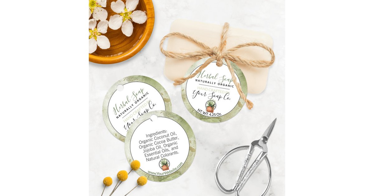 Green Watercolor Bath and Body Hang Tags 識 | Zazzle