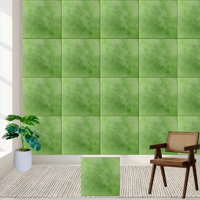 Green Watercolor Ceramic Tile | Zazzle
