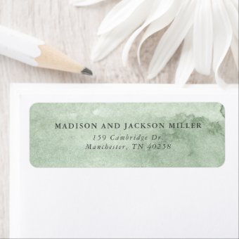 Green Watercolor Return Address Labels | Zazzle