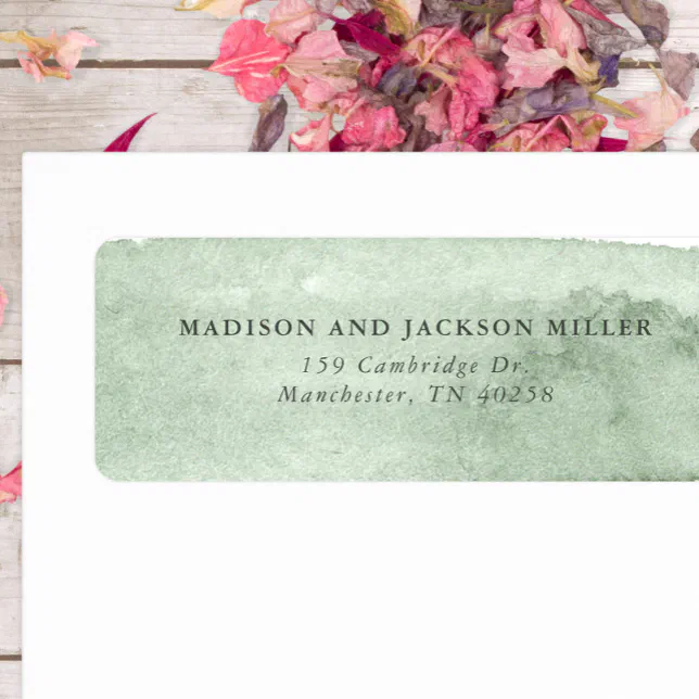 Green Watercolor Return Address Labels | Zazzle