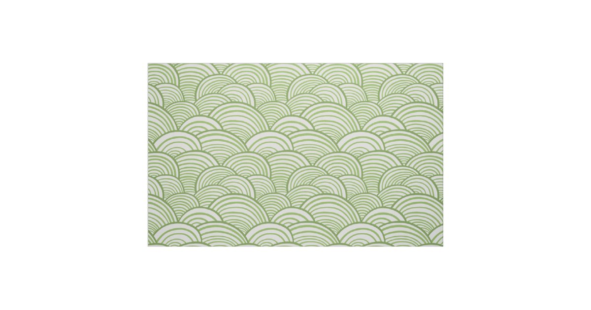 Green wave pattern fabric | Zazzle