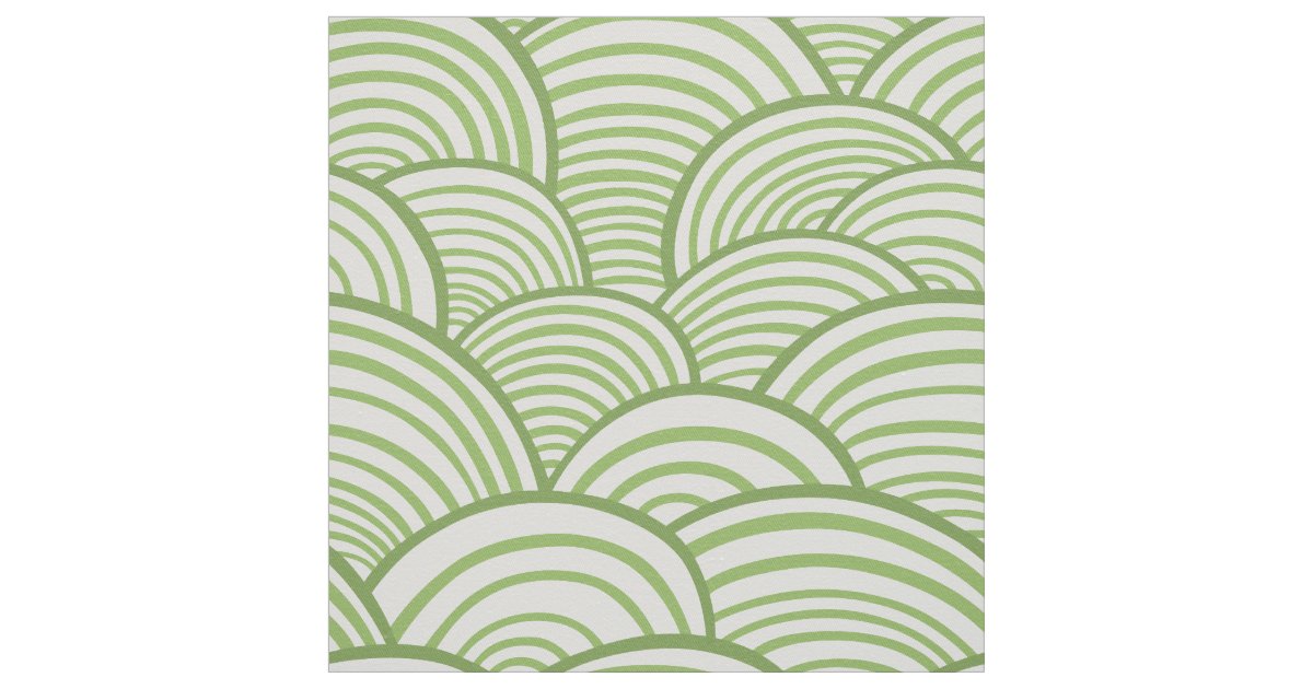 Green wave pattern fabric | Zazzle
