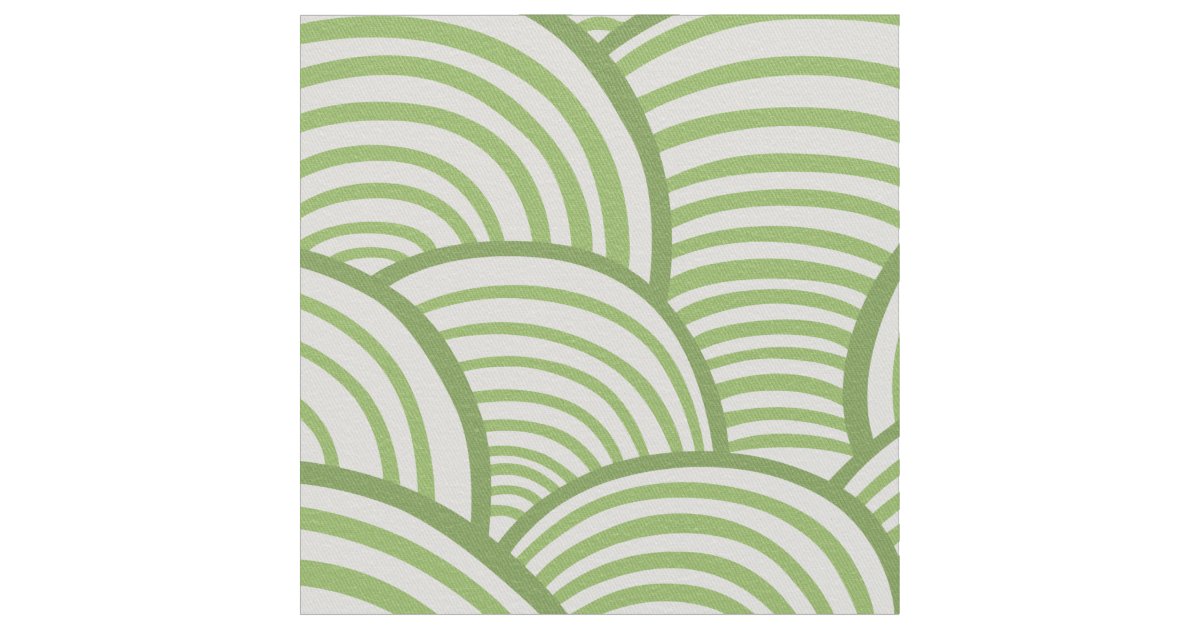 Green wave pattern fabric | Zazzle