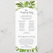 Green Wedding Program Cards, Rustic Greenery | Zazzle