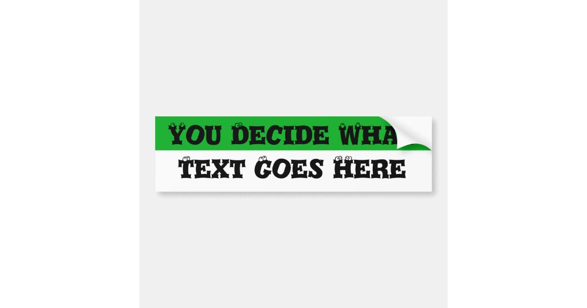 Green & White Blank Bumper Sticker | Zazzle.com