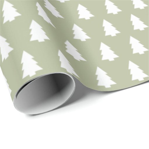Green White Christmas Tree pattern Wrapping Paper | Zazzle
