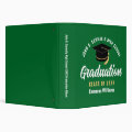 Green White Customizable Graduation Keepsake 3 Ring Binder | Zazzle