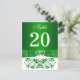 Green, White Floral Table Number Card | Zazzle
