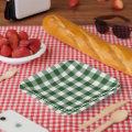 Green White Gingham Pattern Paper Plates | Zazzle