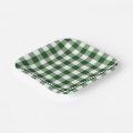 Green White Gingham Pattern Paper Plates | Zazzle