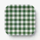 Green White Gingham Pattern Paper Plates | Zazzle