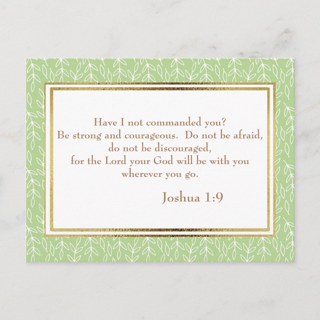 Green White Leaf Christian Bible Verse Postcard | Zazzle