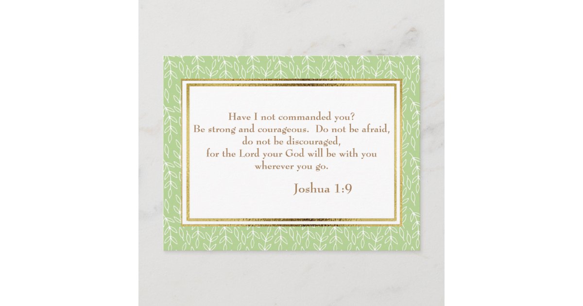 Green White Leaf Christian Bible Verse Postcard | Zazzle
