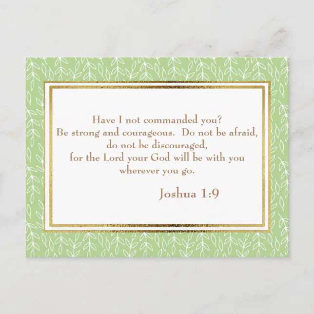 Green White Leaf Christian Bible Verse Postcard | Zazzle