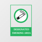 Green White Modern Smoking Area Metal A-Frame Window Cling | Zazzle