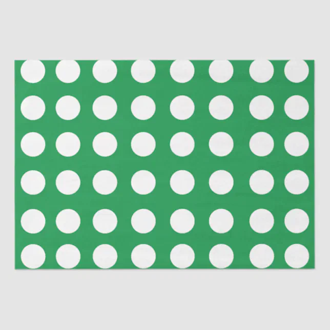 Green White Polka Dot Classic Elegant Tissue Paper | Zazzle