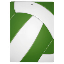 green white team colors volleyball coach clipboard | Zazzle