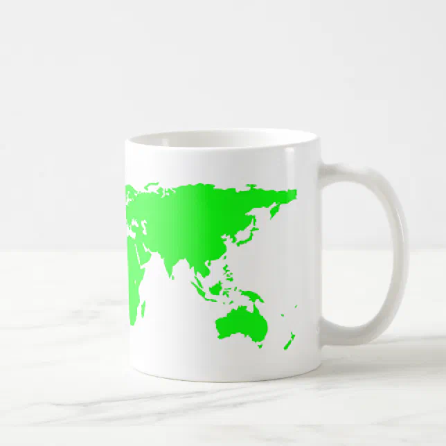 Green White World Map Coffee Mug | Zazzle