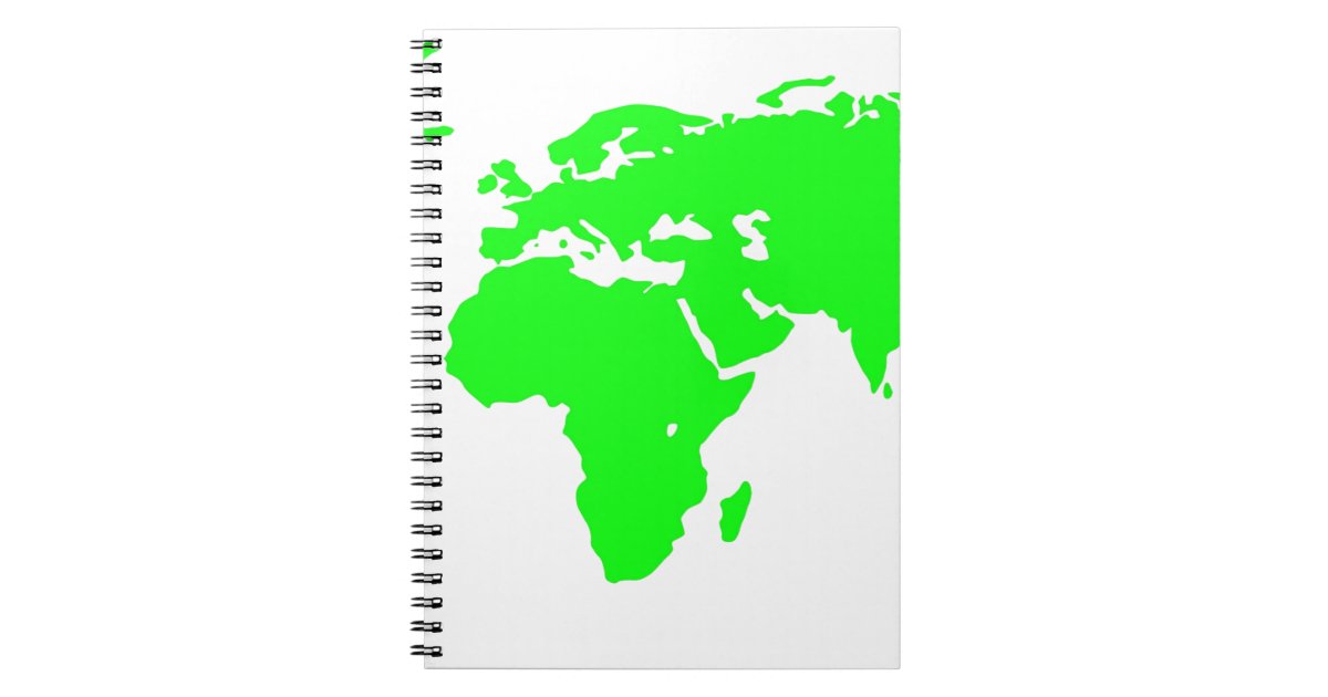 Green White World Map Notebook | Zazzle