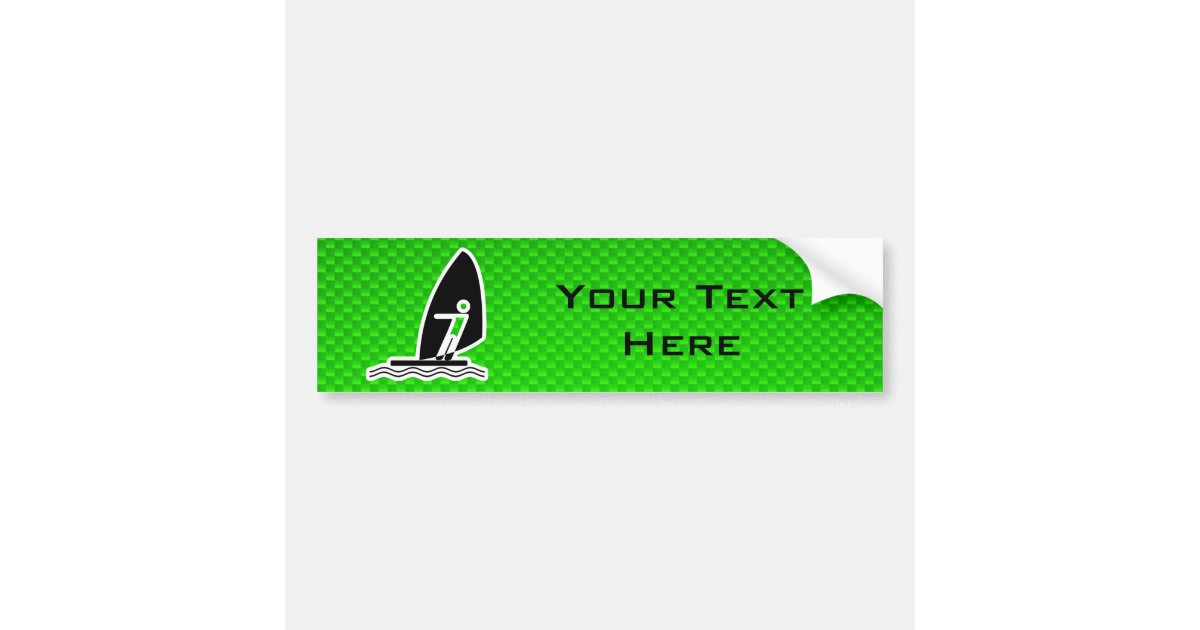 Green Windsurfing Bumper Sticker | Zazzle
