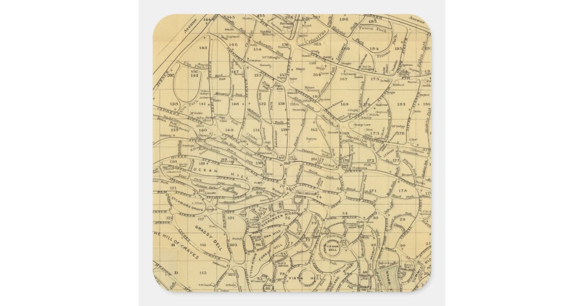 Green Wood Cemetery Square Sticker | Zazzle