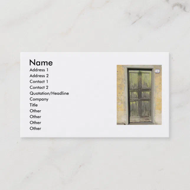 Green Wooden Door Business Card | Zazzle