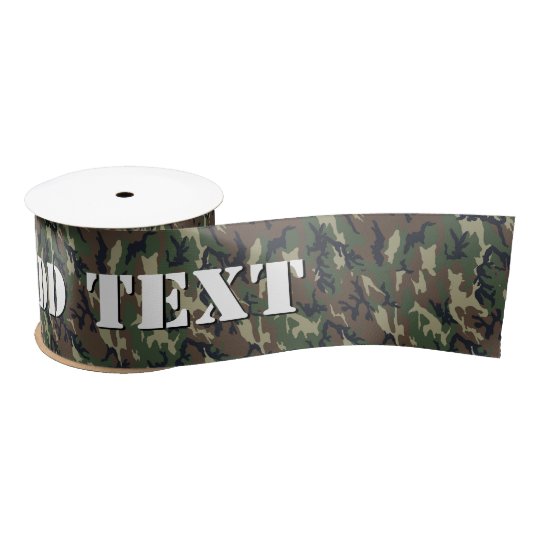 Green Woodland Military Camouflage Pattern Satin Ribbon | Zazzle.com