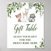 Green Woodland Table Sign - Gift table Sign 8x10 | Zazzle