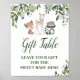 Green Woodland Table Sign - Gift table Sign 8x10 | Zazzle
