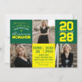 Green & Yellow 3 Photo Graduation Invitation | Zazzle