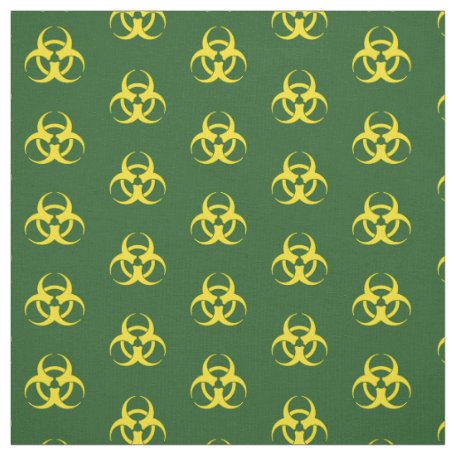 Yellow Biohazard Symbol Fabric | Zazzle
