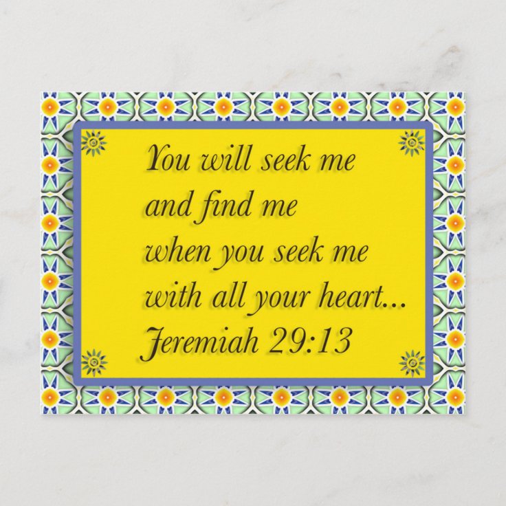 Green Yellow Blue Christian Bible Verse Postcard | Zazzle