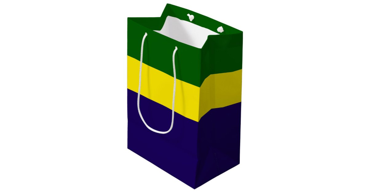 Green Yellow Blue Color Block Style Design Medium Gift Bag | Zazzle