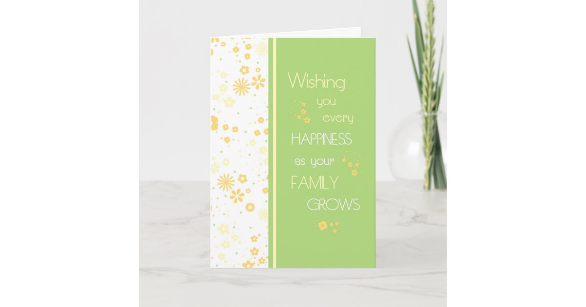 Green Yellow Flowers Congratulations on Expecting Card | Zazzle
