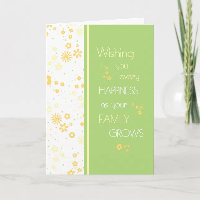 Green Yellow Flowers Congratulations on Expecting Card | Zazzle