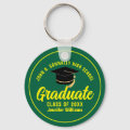 Green Yellow Graduate Modern Custom Graduation Keychain | Zazzle