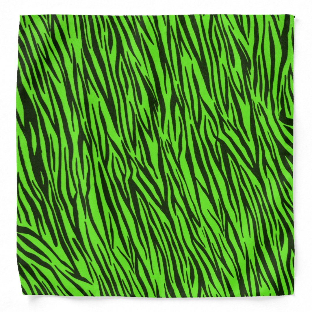 Green Zebra Animal Print Bandana | Zazzle