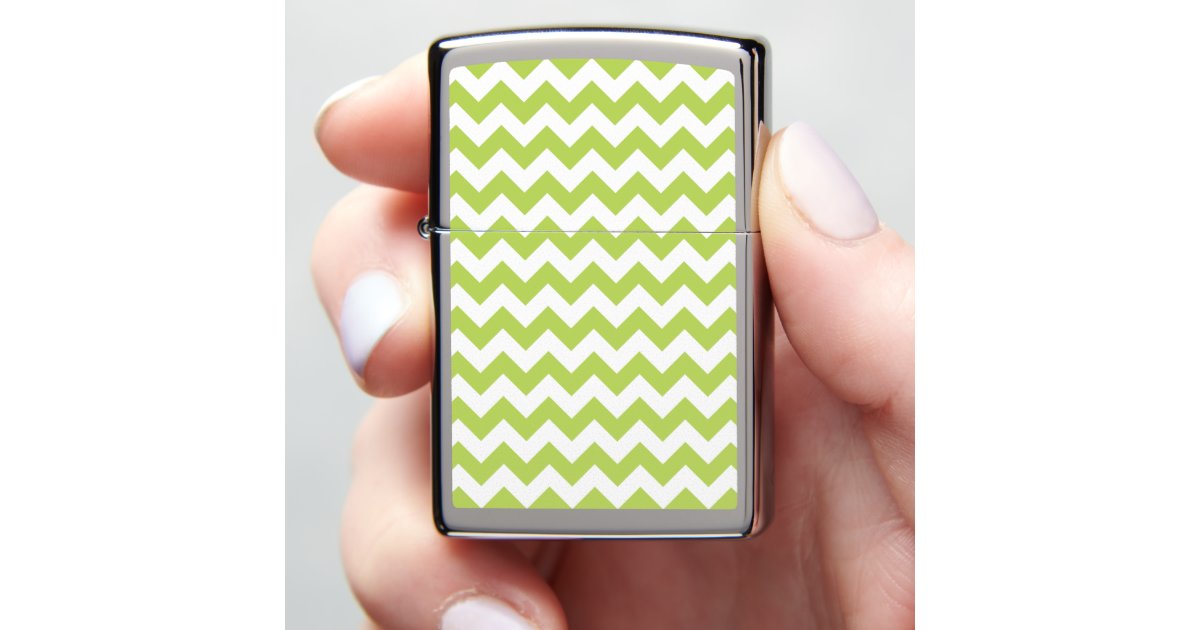 Green Zigzag, Green Chevron, Geometric Pattern Zippo Lighter | Zazzle
