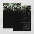 Greenery and Gold Leaf | Black Schedule of Events Enclosure Card | Zazzle