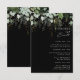 Greenery and Gold Leaf | Black Schedule of Events Enclosure Card | Zazzle