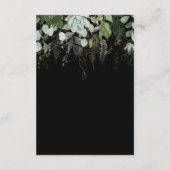 Greenery and Gold Leaf | Black Schedule of Events Enclosure Card | Zazzle