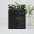 Greenery and Gold Leaf | Black Schedule of Events Enclosure Card | Zazzle