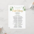 Greenery and Gold Simple Wedding Entourage Invitation | Zazzle