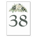 Greenery and White Flower Table Number Cards | Zazzle
