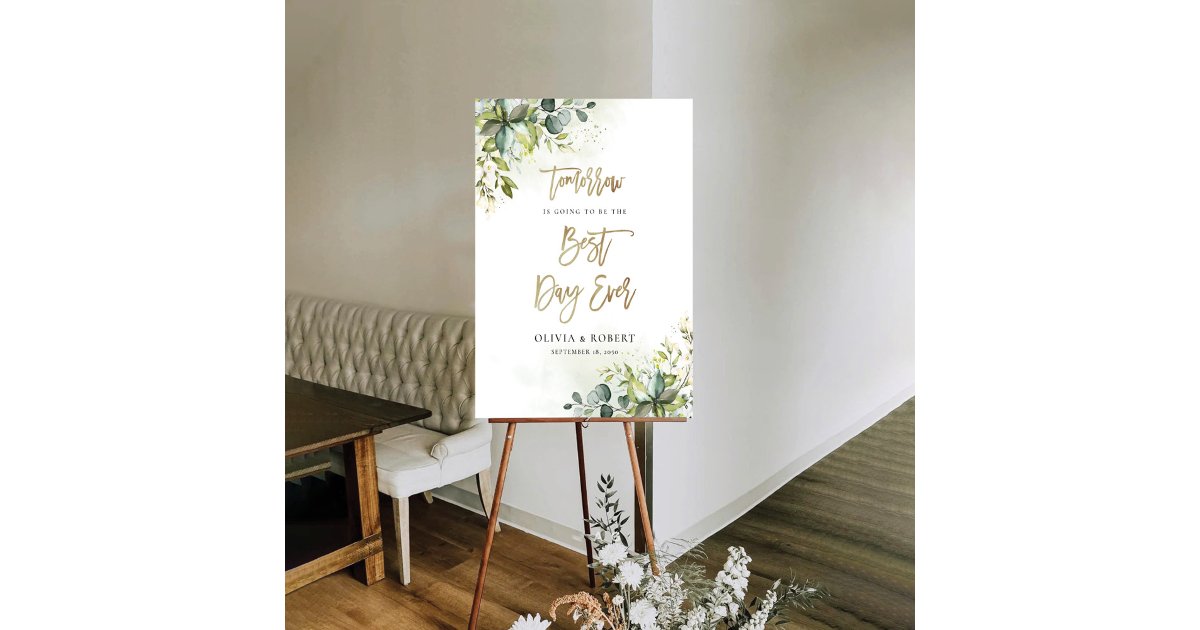 Greenery Best Day Ever Foam Board | Zazzle