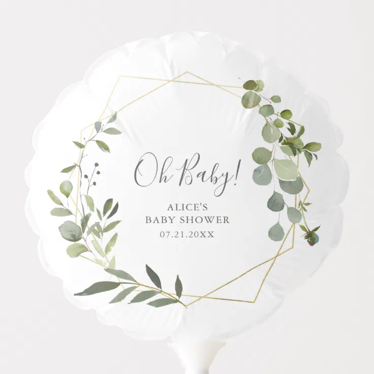 Greenery Botanical Baby Shower Balloon | Zazzle