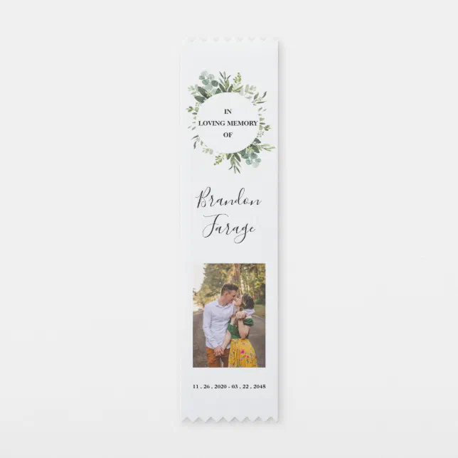 Greenery Celebration Of Life Bookmark Funeral | Zazzle