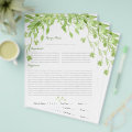 Greenery Clover Floral Binder Recipe Inserts Flyer | Zazzle