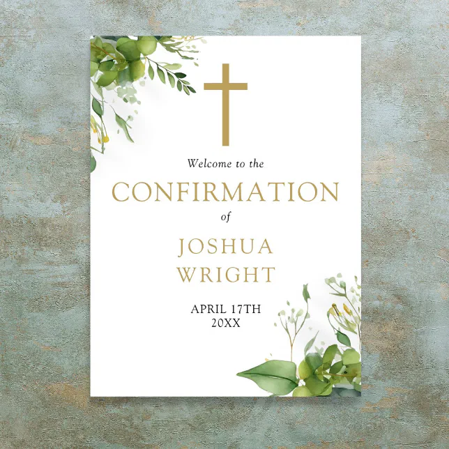 Greenery Confirmation Welcome Sign | Zazzle
