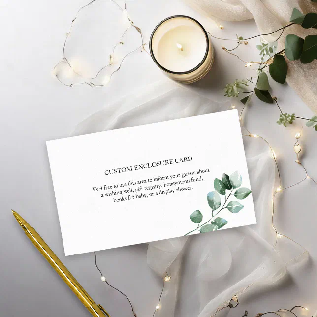 Greenery Custom Enclosure Card | Zazzle